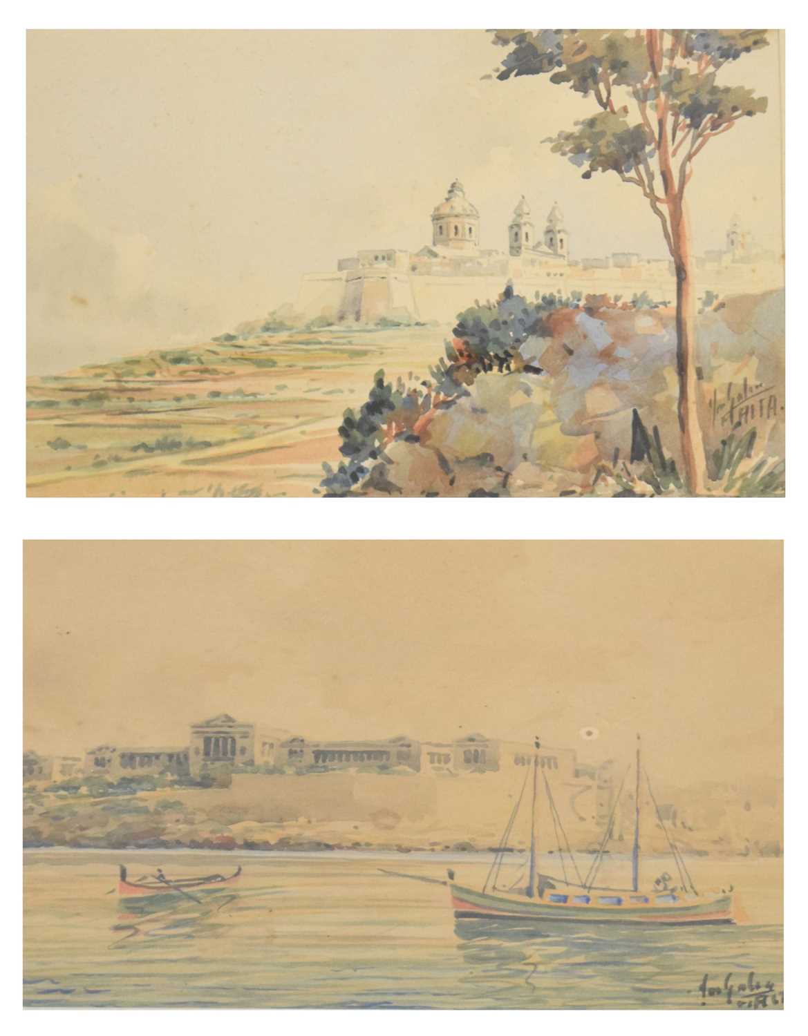 Lot 570 - Joseph Galea (1904-1985) - Two watercolours