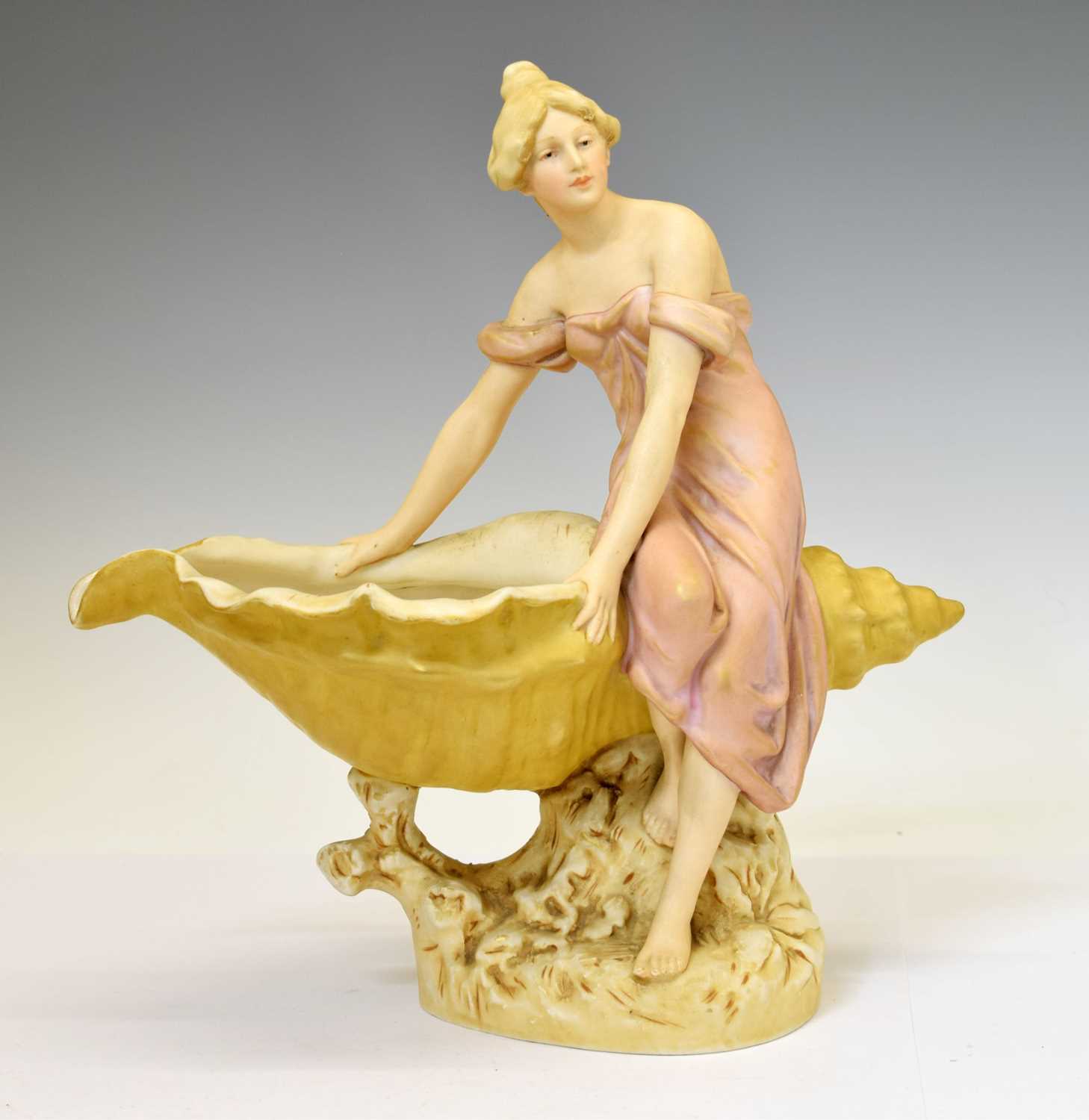 Lot 521 - Royal Dux - Porcelain figure of a maiden