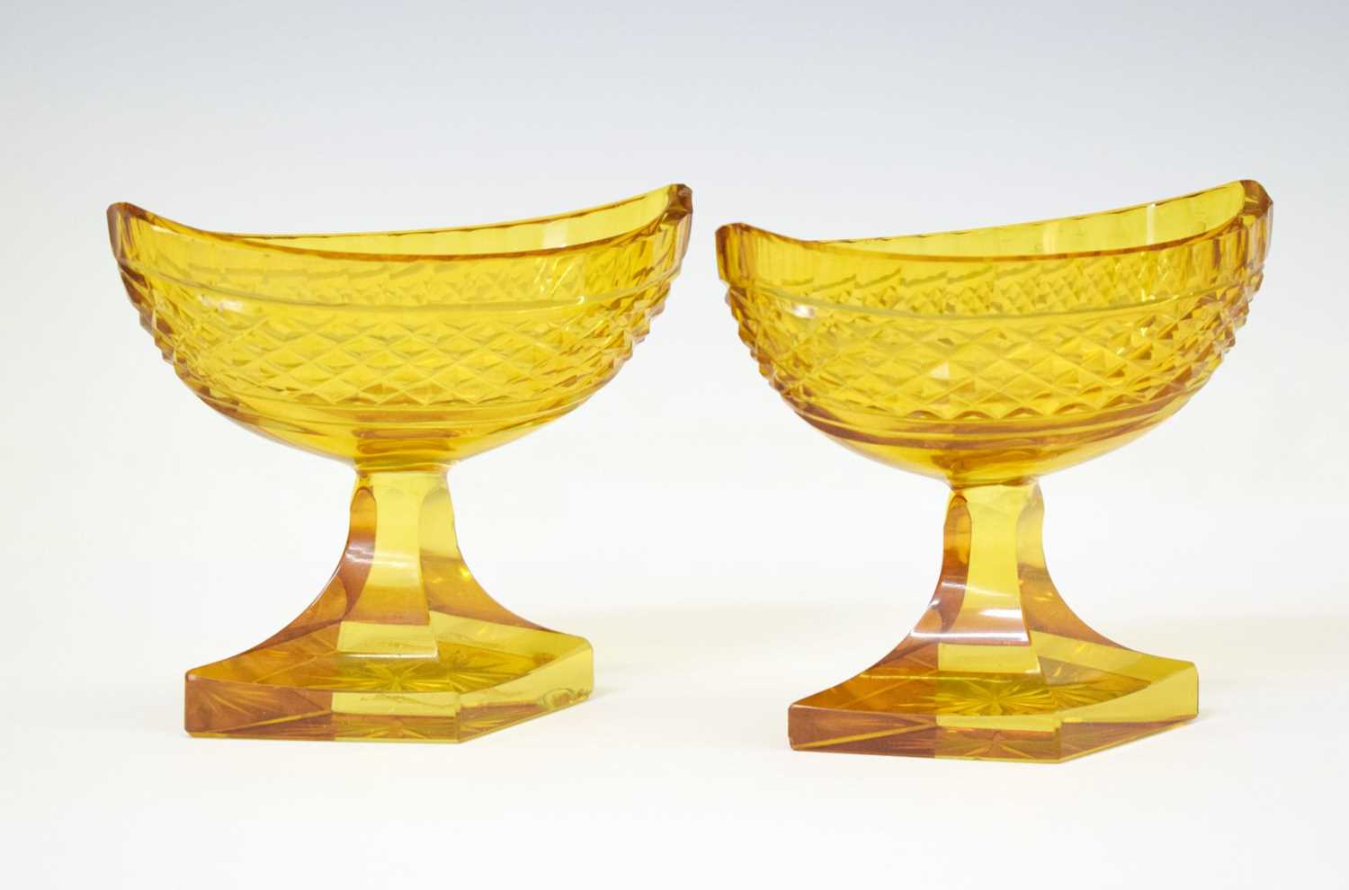 Lot 459 - Pair of late 19th century amber cut glass